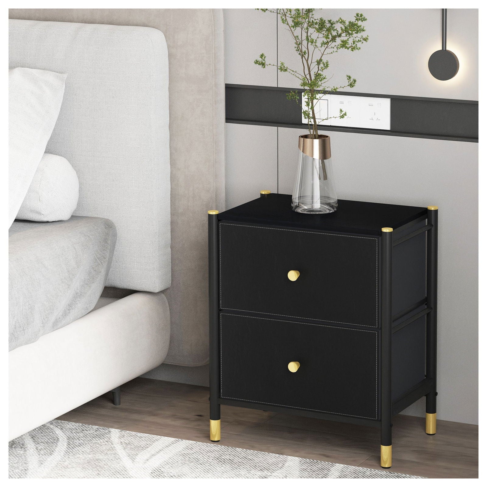 Elegant 2-Drawer Storage Cabinet - Sleek & Practical Design | Logicfox